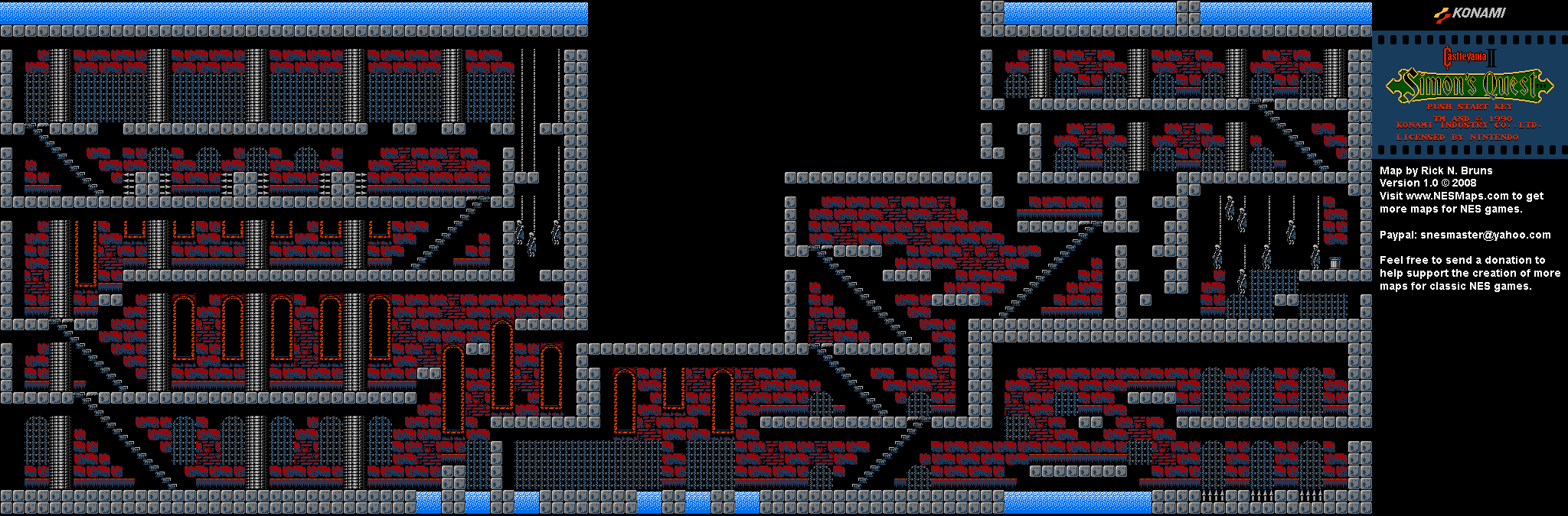 Castlevania II Simon's Quest - Castle 2 Rover Mansion Background Only Map